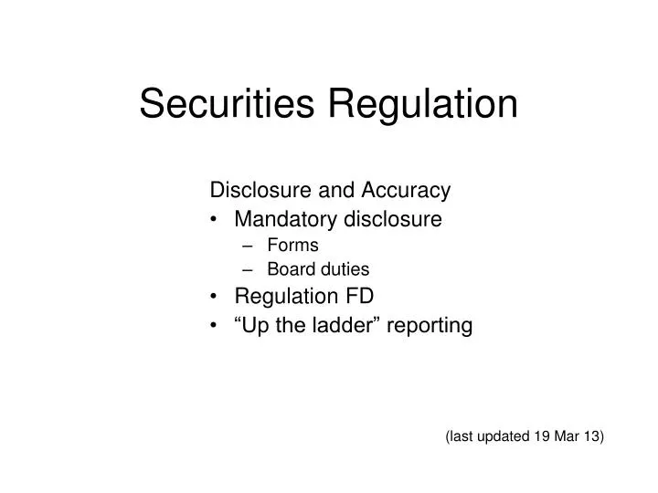 PPT - Securities Regulation PowerPoint Presentation, free download - ID ...