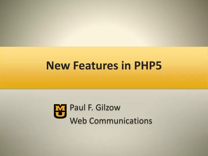 PPT - New Features in PHP5 PowerPoint Presentation, free download - ID:1431906