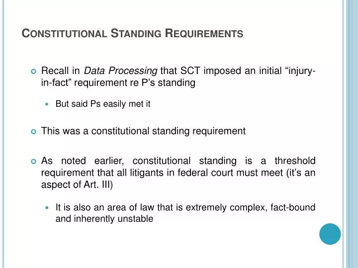 PPT - Constitutional Standing Requirements PowerPoint Presentation ...