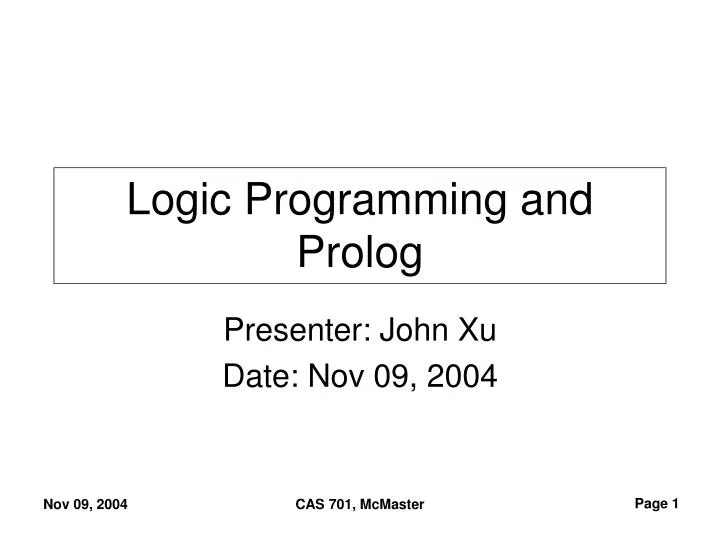 PPT - Logic Programming and Prolog PowerPoint Presentation, free download - ID:1432400