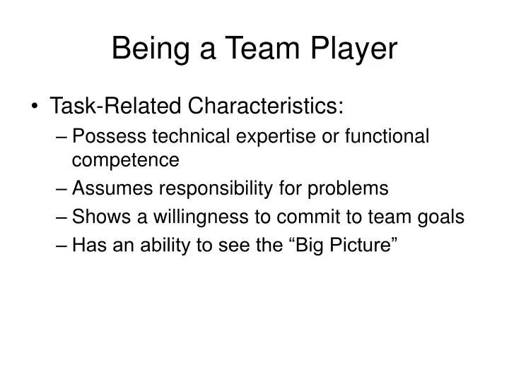 PPT - Being a Team Player PowerPoint Presentation, free download - ID ...