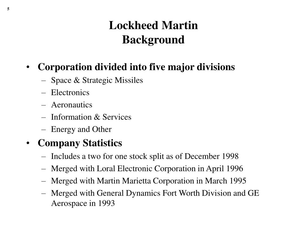 PPT - Financial Comparison Between The Boeing Company and Lockheed ...