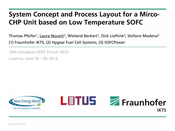 PPT - System Concept and Process Layout for a Mirco-CHP Unit based on ...
