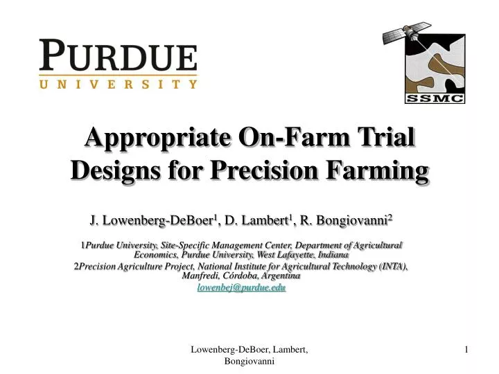 PPT - Appropriate On-Farm Trial Designs for Precision Farming ...