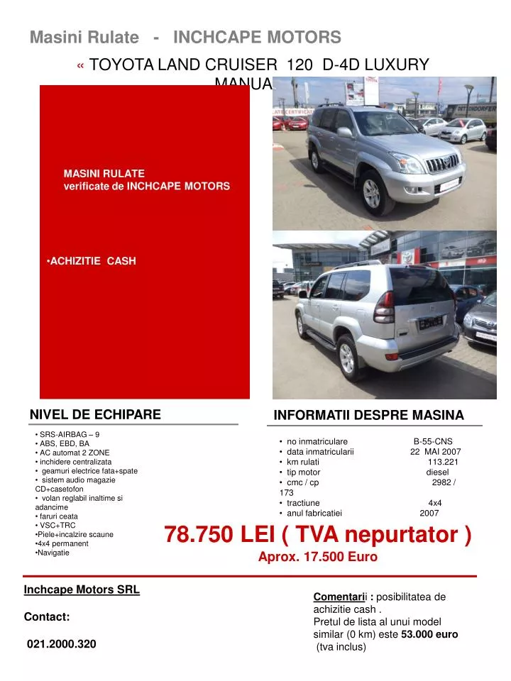 PPT - Masini Rulate - INCHCAPE MOTORS PowerPoint Presentation, free ...