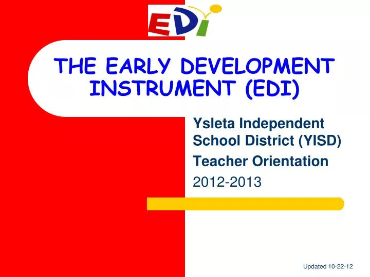 PPT - THE EARLY DEVELOPMENT INSTRUMENT (EDI) PowerPoint Presentation, free download - ID:1435169