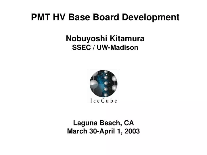 PPT - PMT HV Base Board Functional Overview (1/2) PowerPoint ...