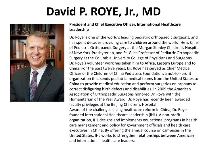 PPT - David P. ROYE, Jr., MD PowerPoint Presentation, free download ...