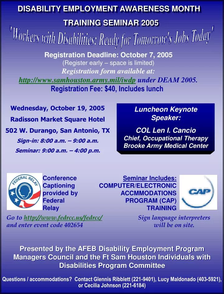 PPT - DISABILITY EMPLOYMENT AWARENESS MONTH PowerPoint Presentation ...