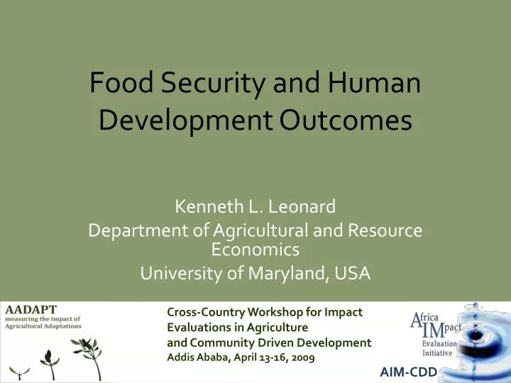 PPT - Food Security and Human Development Outcomes PowerPoint ...