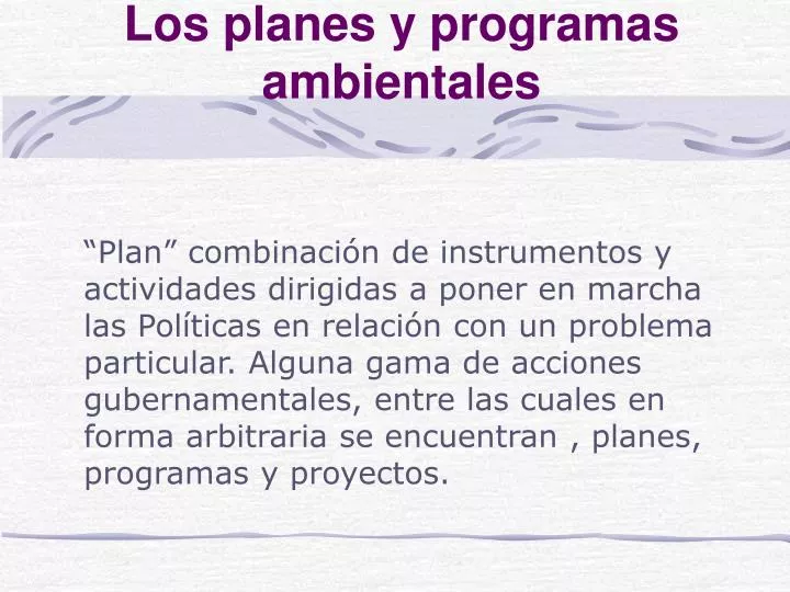 PPT - Los planes y programas ambientales PowerPoint Presentation, free ...