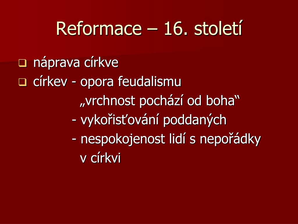 PPT - Reformace v Německu a její šíření v Evropě PowerPoint ...