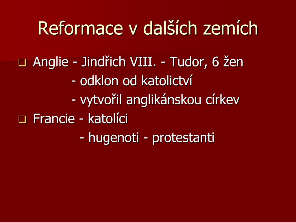 PPT - Reformace v Německu a její šíření v Evropě PowerPoint ...