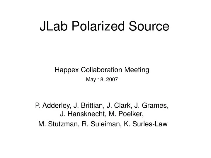 PPT - JLab Polarized Source PowerPoint Presentation, free download - ID ...