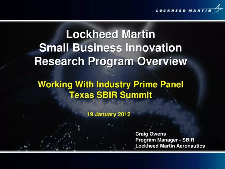 PPT - Lockheed Martin Small Business Innovation Research Program ...