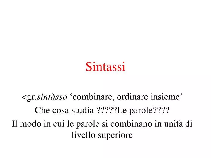PPT - Sintassi PowerPoint Presentation, free download - ID:1439964