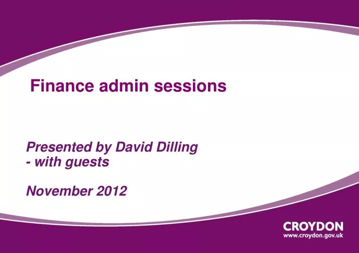 PPT - Finance admin sessions PowerPoint Presentation, free download ...