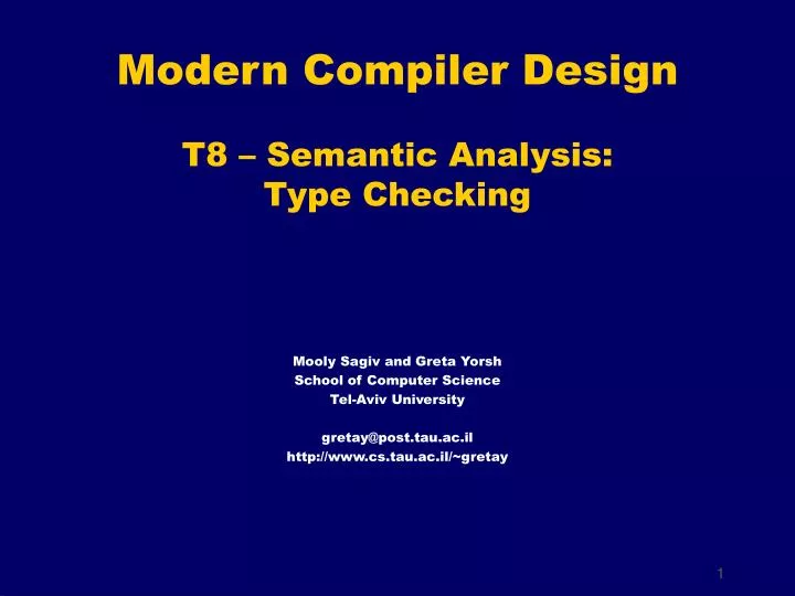 PPT - Modern Compiler Design PowerPoint Presentation, free download ...