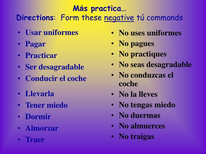 PPT - MANDATOS FORMALES ( Formal Commands ) PowerPoint Presentation ...
