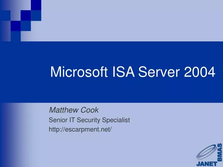PPT - Microsoft ISA Server 2004 PowerPoint Presentation, free download ...