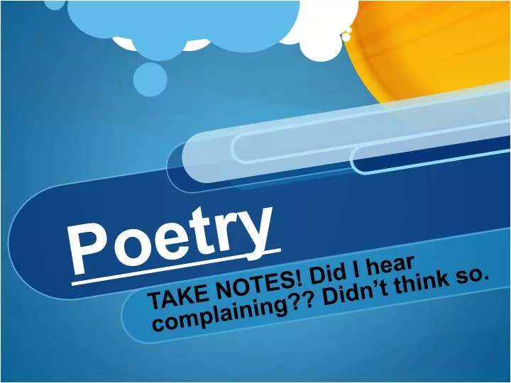 PPT - Poetry PowerPoint Presentation, free download - ID:1441992