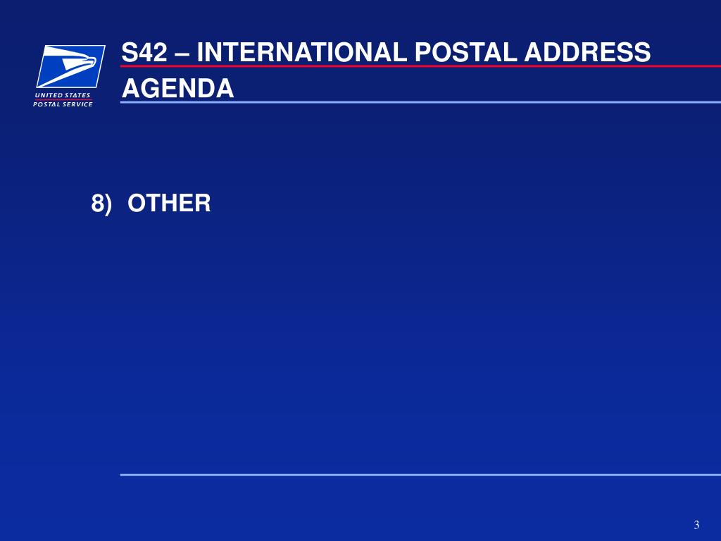 PPT - S42 International Postal Address Components and Templates ...