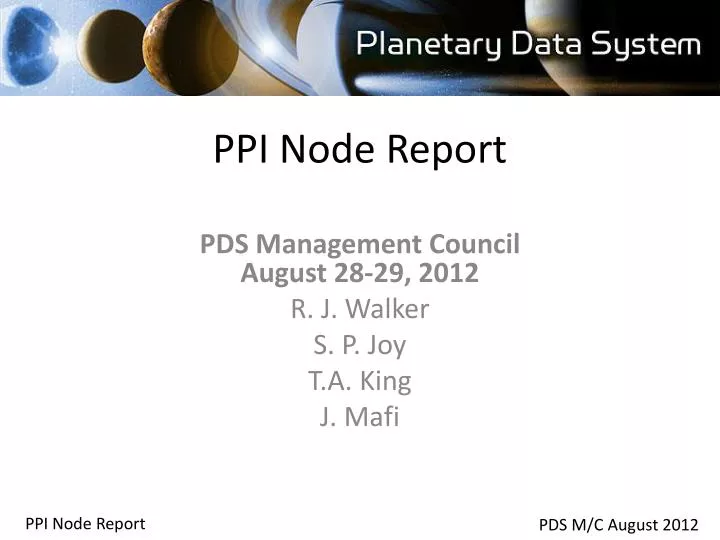 PPT - PPI Node Report PowerPoint Presentation, free download - ID:1444654