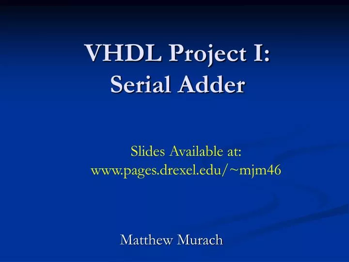 8 bit serial adder vhdl code - Sol