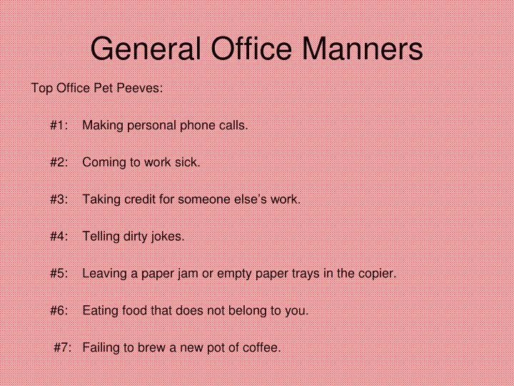 PPT - Workplace Manners PowerPoint Presentation - ID:1445416
