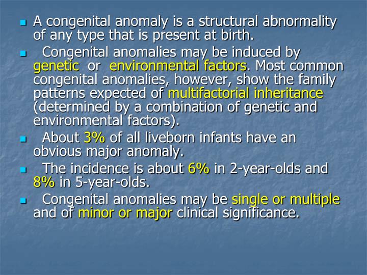 PPT - CONGENITAL ANOMALIES (Birth defects) PowerPoint Presentation - ID ...