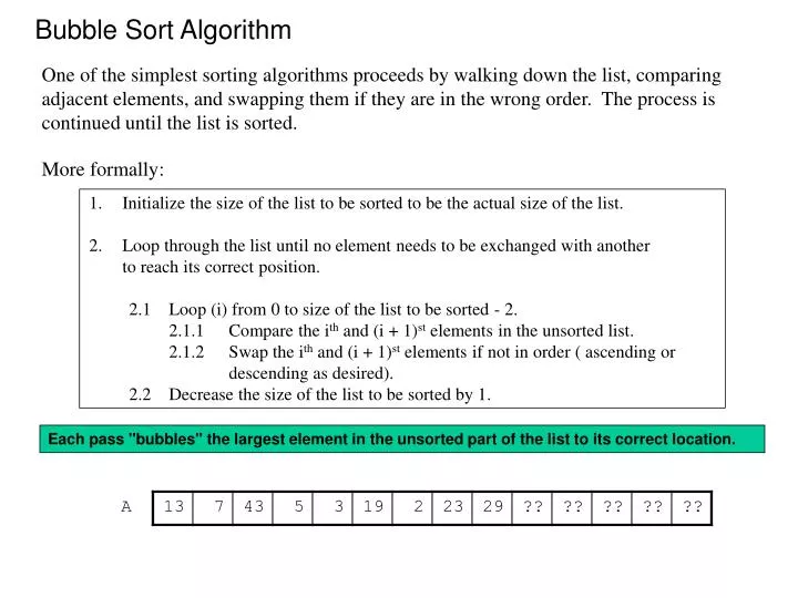 PPT - Bubble Sort Algorithm PowerPoint Presentation, free download - ID ... PPT - Bubble Sort Algorithm PowerPoint Presentation, free download - ID ...