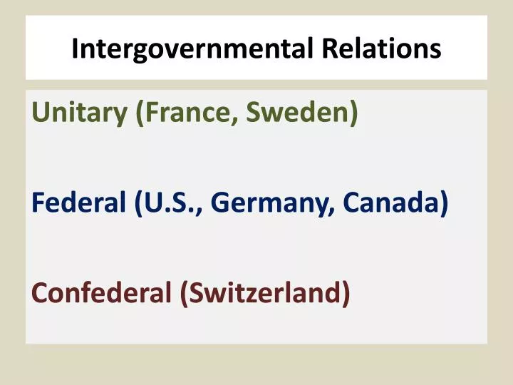 PPT - Intergovernmental Relations PowerPoint Presentation, free ...