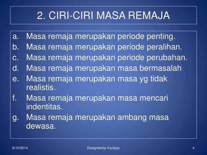 PPT - MASA REMAJA PowerPoint Presentation - ID:1447952