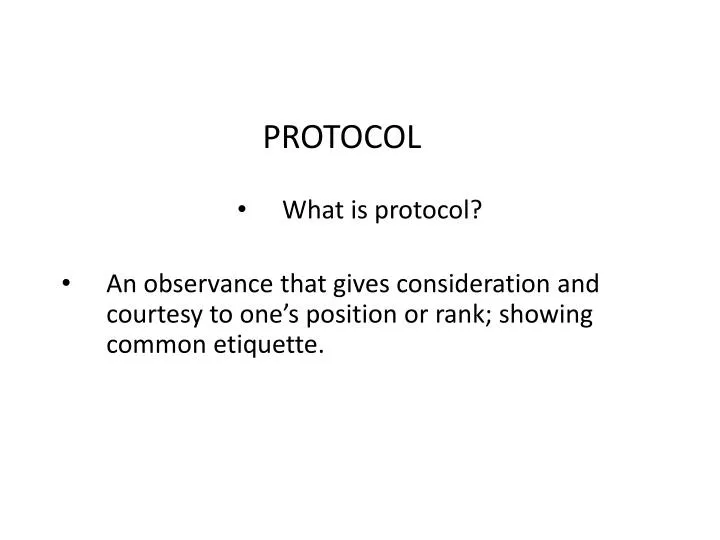PPT - PROTOCOL PowerPoint Presentation, free download - ID:1448242