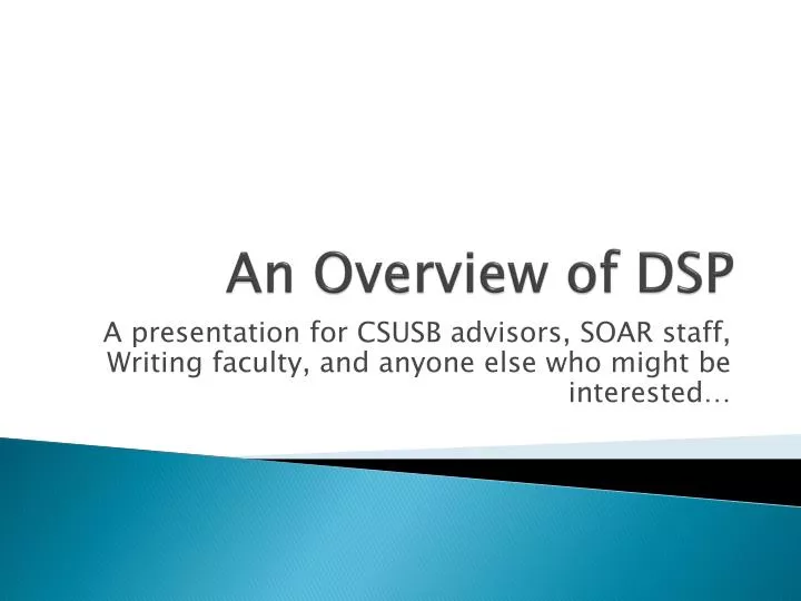 Ppt An Overview Of Dsp Powerpoint Presentation Free Download Id