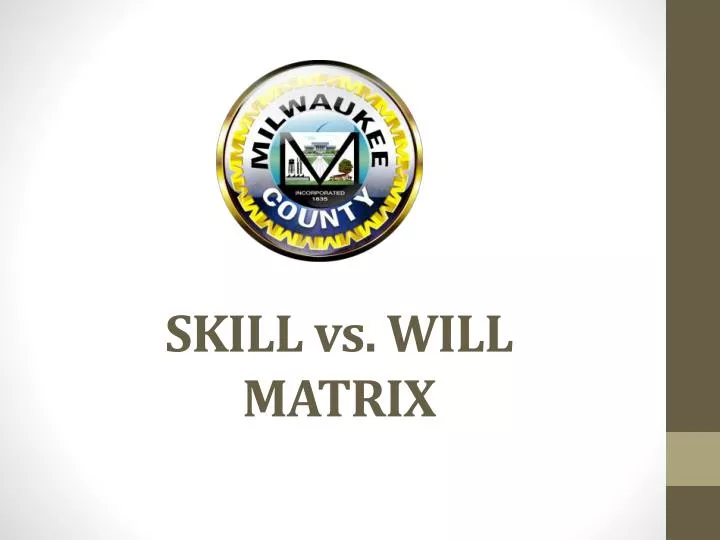 PPT - SKILL vs. WILL MATRIX PowerPoint Presentation, free download - ID ...