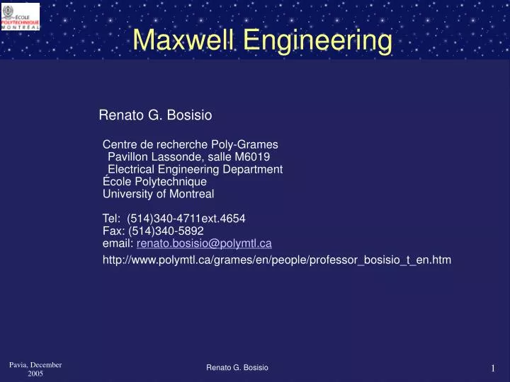 PPT - Maxwell Engineering PowerPoint Presentation, free download - ID:1451637