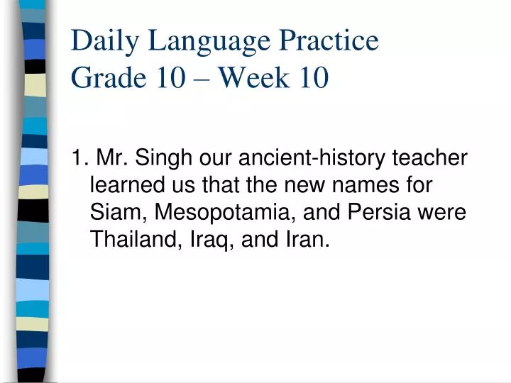 PPT - Daily Language Practice Grade 10 – Week 10 PowerPoint ...