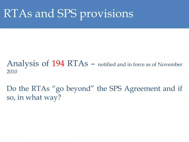 PPT - RTAs and SPS provisions PowerPoint Presentation, free download ...