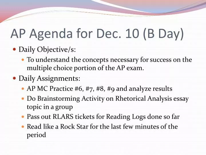 PPT - AP Agenda for Dec. 10 (B Day) PowerPoint Presentation, free ...