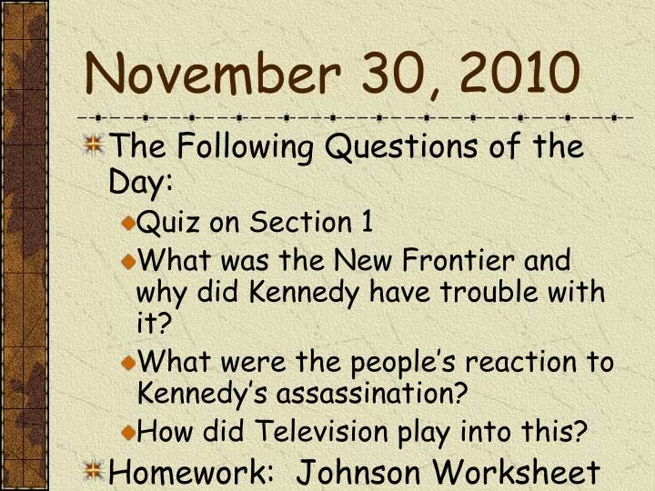 PPT - November 30, 2010 PowerPoint Presentation, free download - ID:1452723
