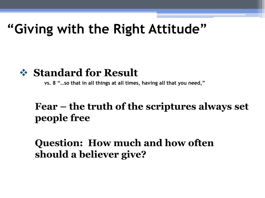 PPT - “Giving with the Right Attitude” PowerPoint Presentation, free ...