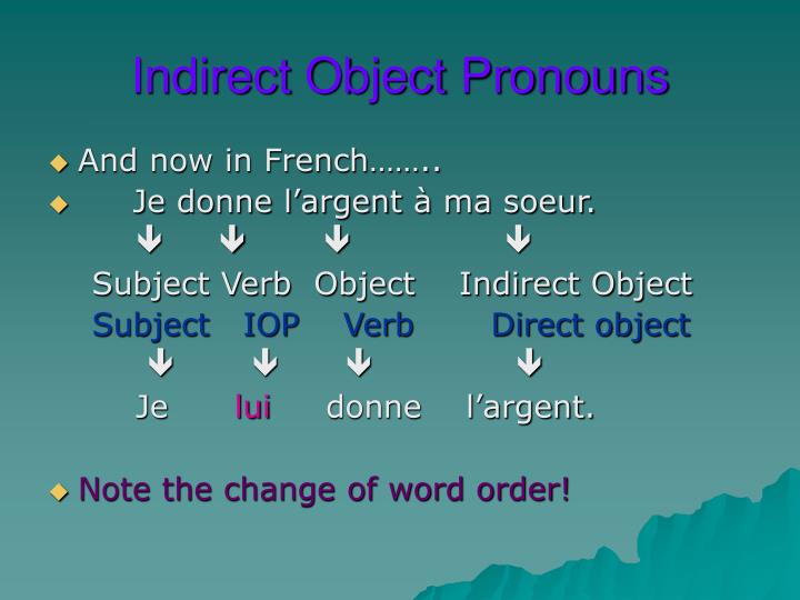 French Direct And Indirect Object Pronouns