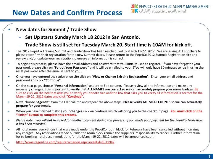 PPT - New Dates and Confirm Process PowerPoint Presentation, free ...