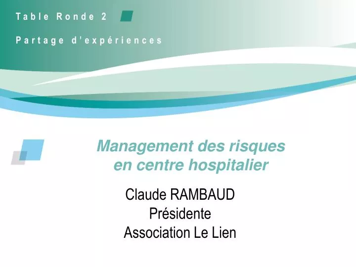 Ppt Management Des Risques En Centre Hospitalier Powerpoint
