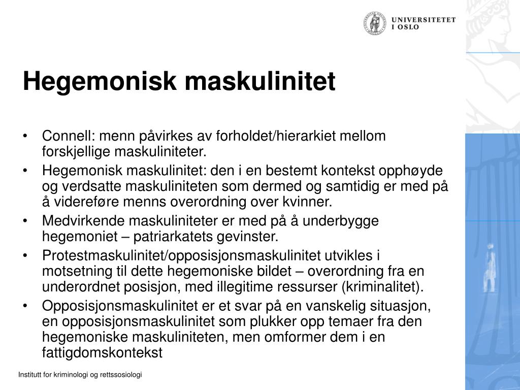 PPT - Maskulinitetsforståelser, gjerningspersoner og ofre PowerPoint ...