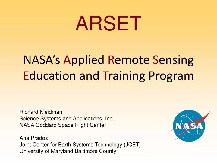 PPT - ARSET NASA’s A pplied R emote S ensing E ducation and T raining ...