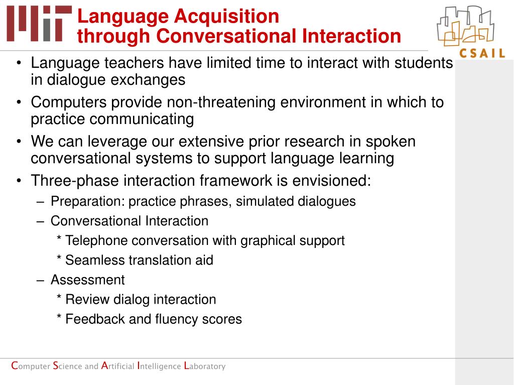 Ppt Spoken Conversational Interaction For Language Learning