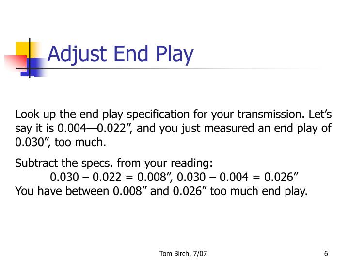 PPT - Adjust End Play & Preload PowerPoint Presentation - ID:145716