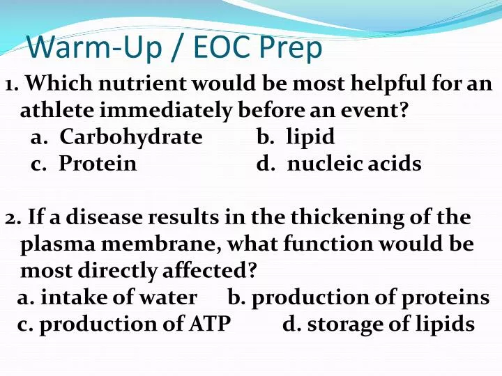 PPT - Warm-Up / EOC Prep PowerPoint Presentation, free download - ID ...